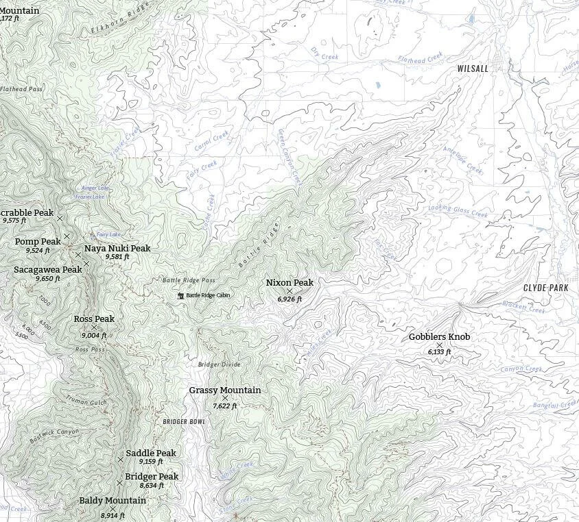 A map of the Absaroka-Beartooth Wilderness — North Fork Mapping