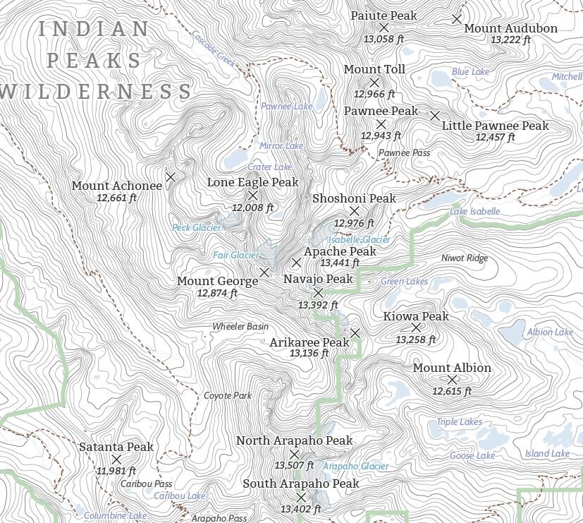 Colorado Mountain Ranges Map — North Fork Mapping