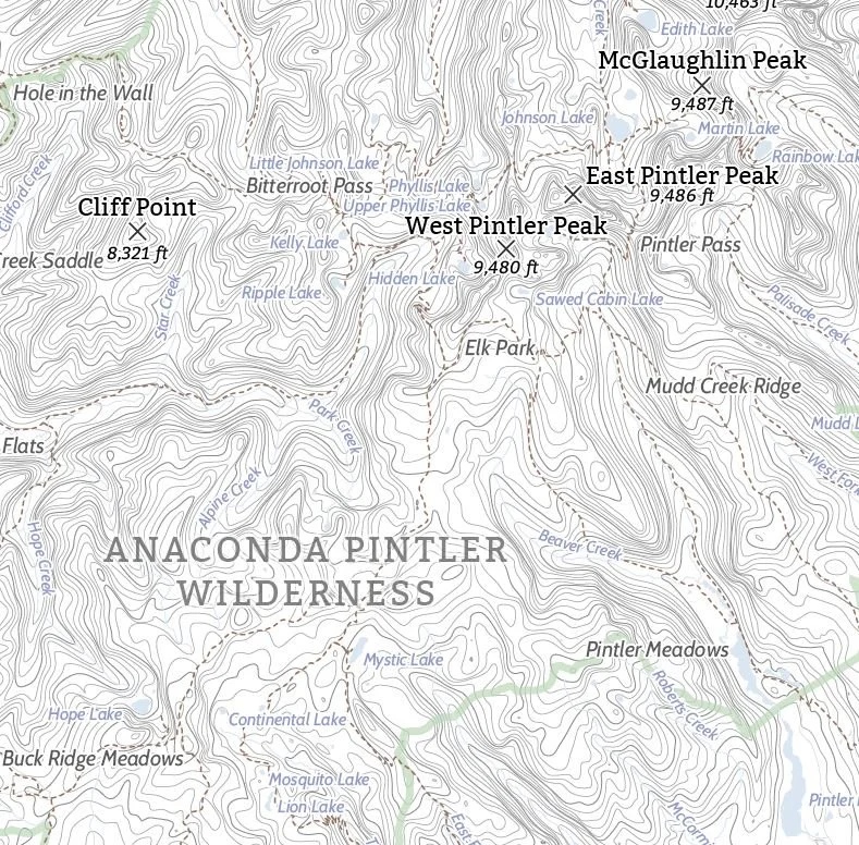 A map of the Absaroka-Beartooth Wilderness — North Fork Mapping