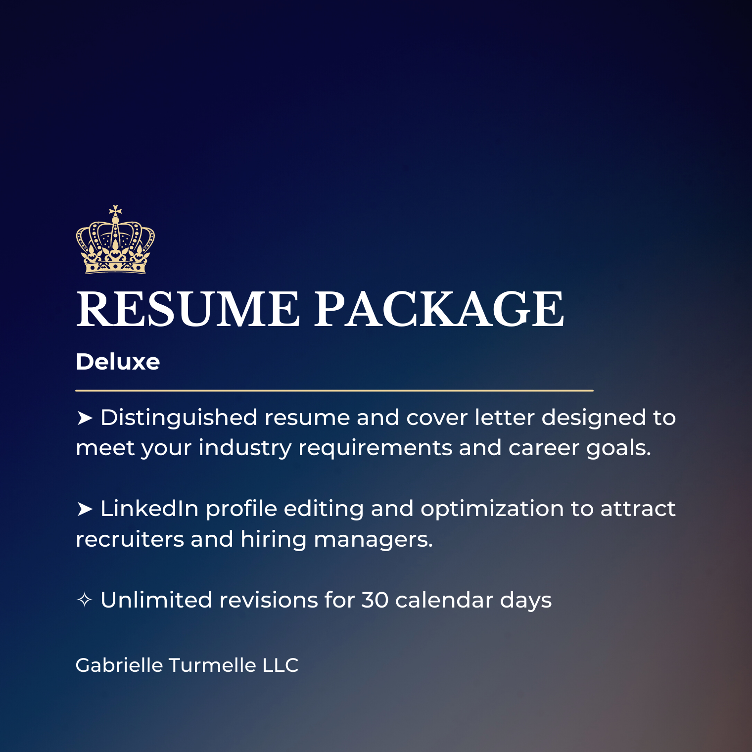 Resume Package (Deluxe) — Gabrielle Turmelle, MBA