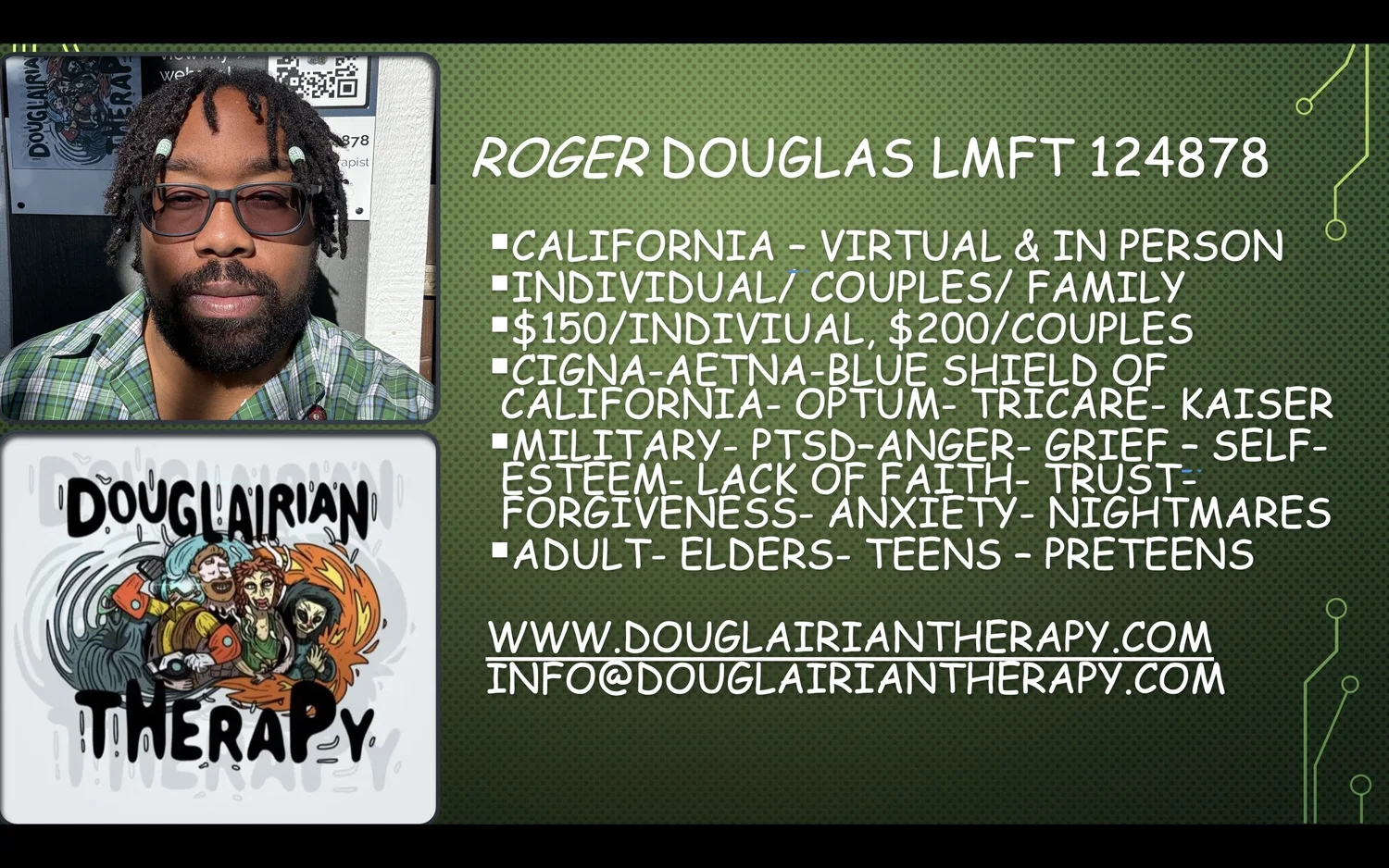 Therapy sessions — Douglairian Psychology APC