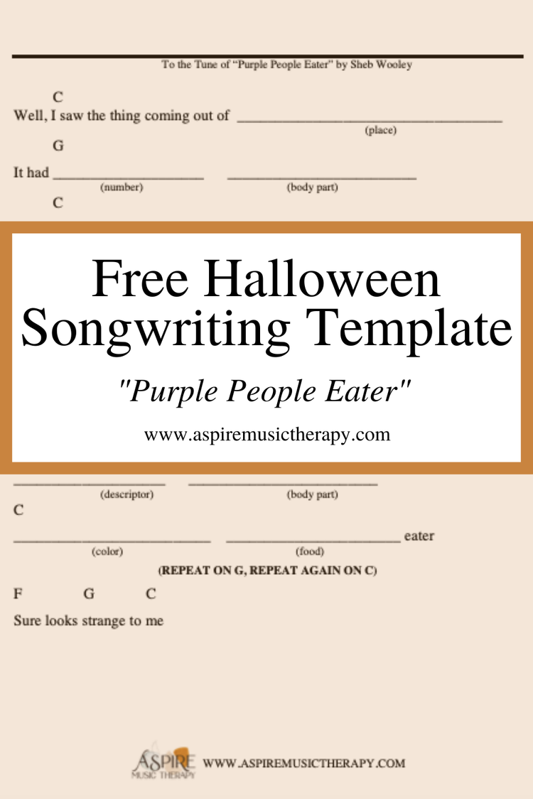 Free Halloween Songwriting Template — Aspire Music Therapy, LLC