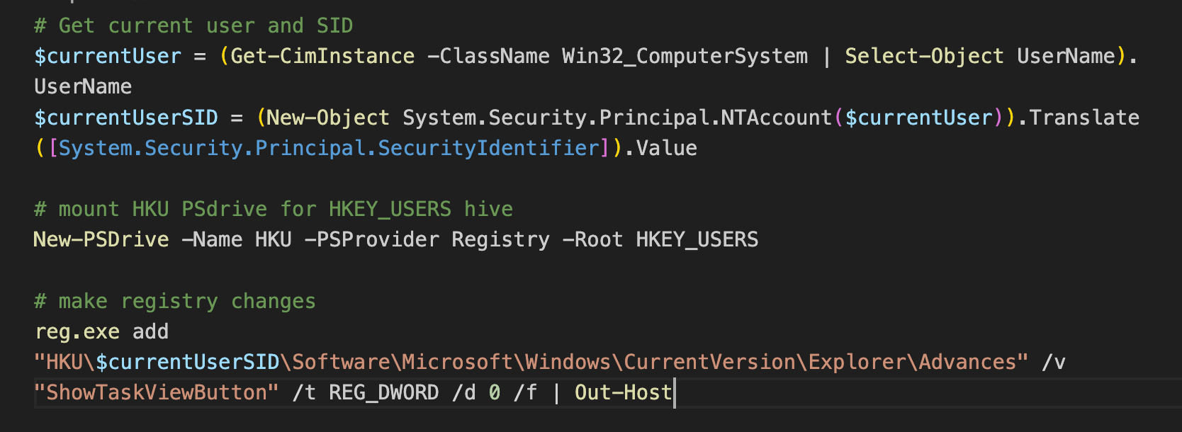 Touching the Current User Registry Hive with Intune — Rubix