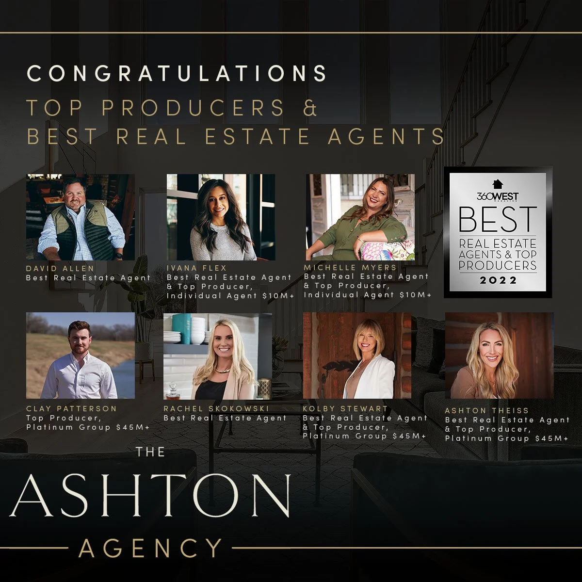 Congratulations 360 West Top Producers & Agents — The Ashton Agency