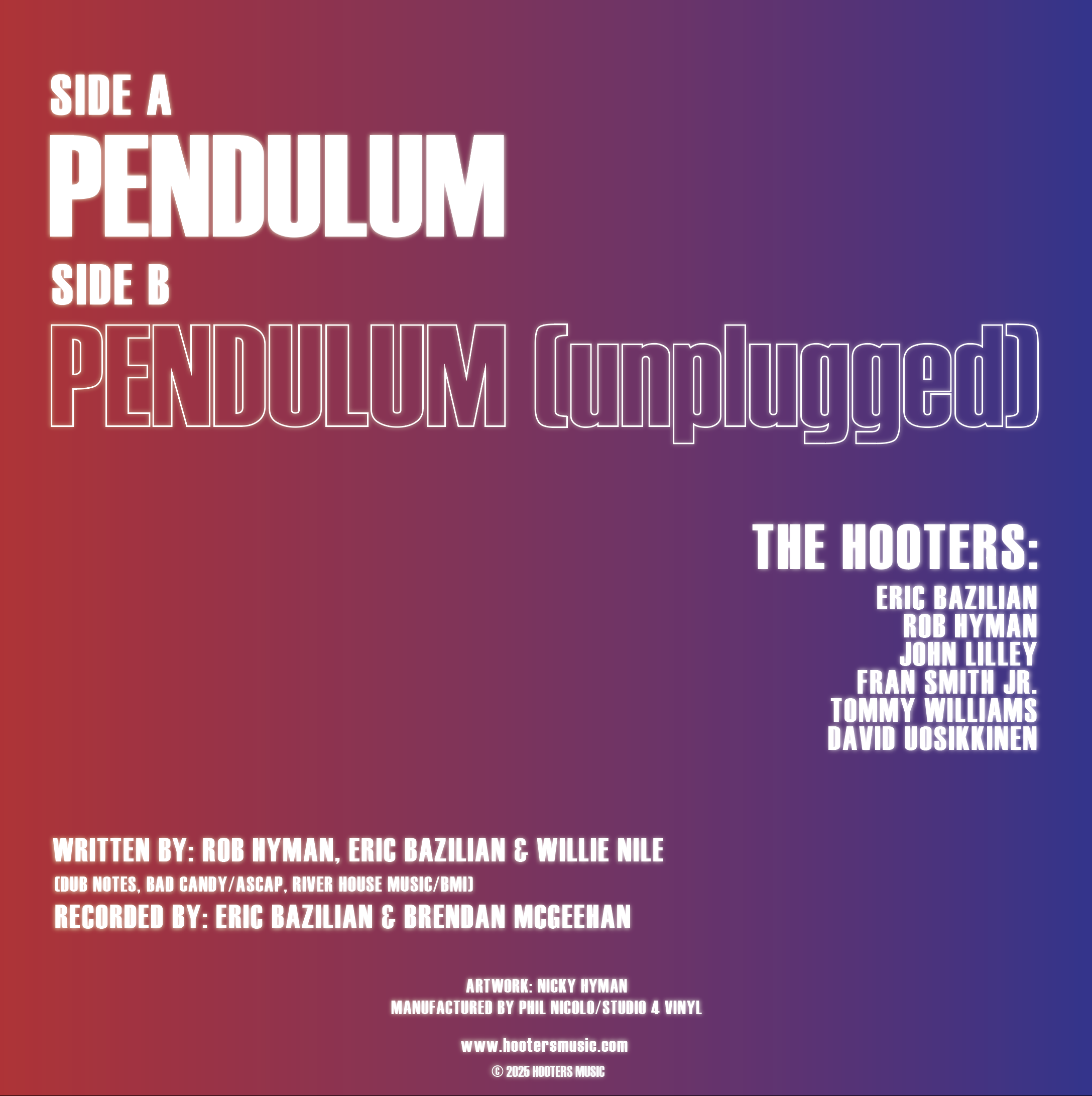 Pendulum - 45 Single (Vinyl) — THE HOOTERS