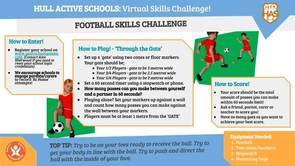 Football Skill Challenge Primary — HULL ACTIVE SCHOOLS