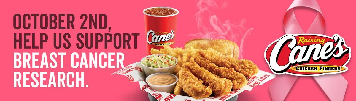 Raising Cane’s Donates $100K to Support Breast Cancer Research, Care ...