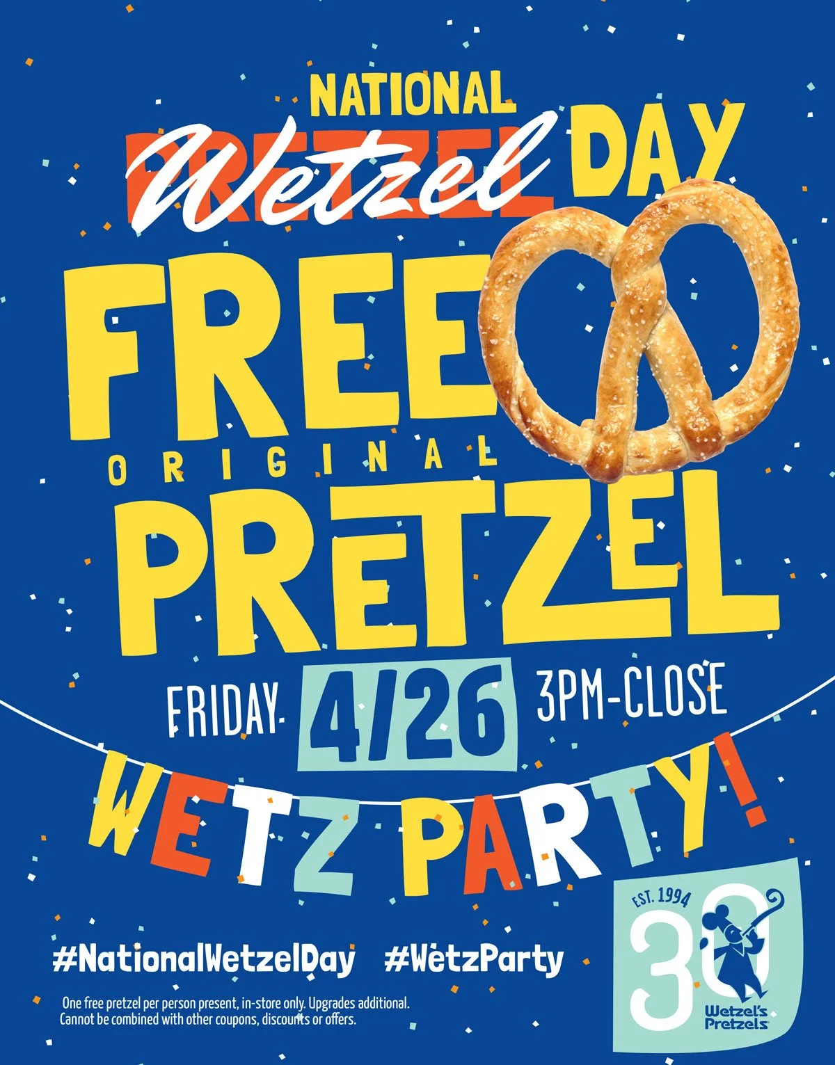 Wetzel’s Pretzels Turns 30 and Celebrates with Free Pretzel Giveaway on ...