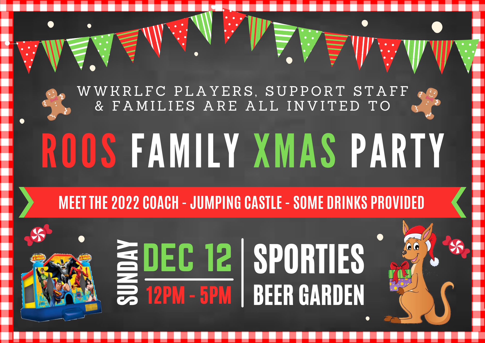 Roos Family Xmas Party — Kangaroos Rugby League Football Club Wagga Wagga