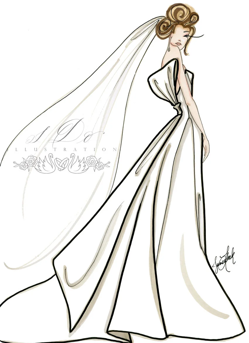 Wedding Gown Illustrations | Personalized Wedding Gifts | Calligraphy ...