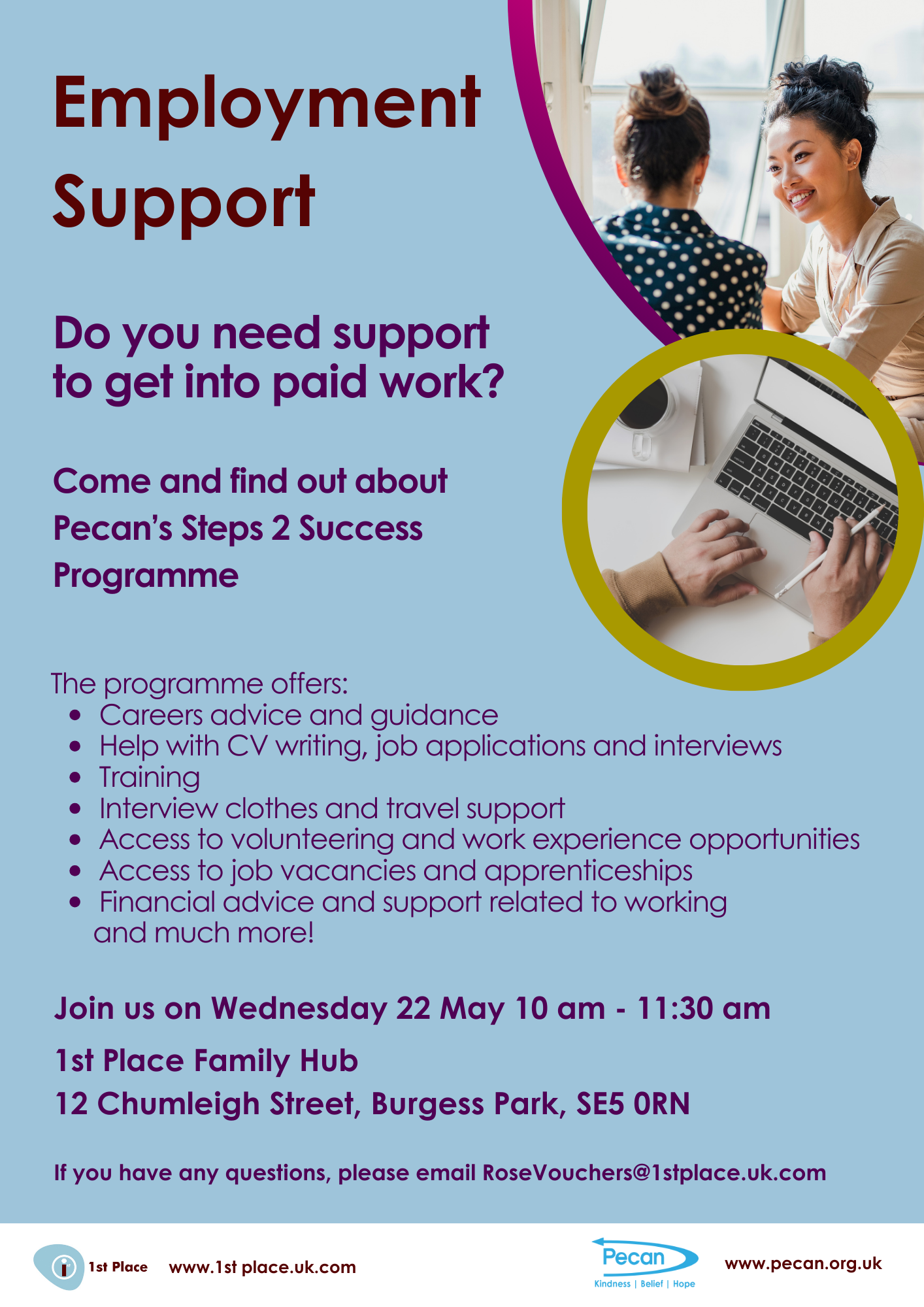 Do you need support to get into paid work? — 1st Place UK