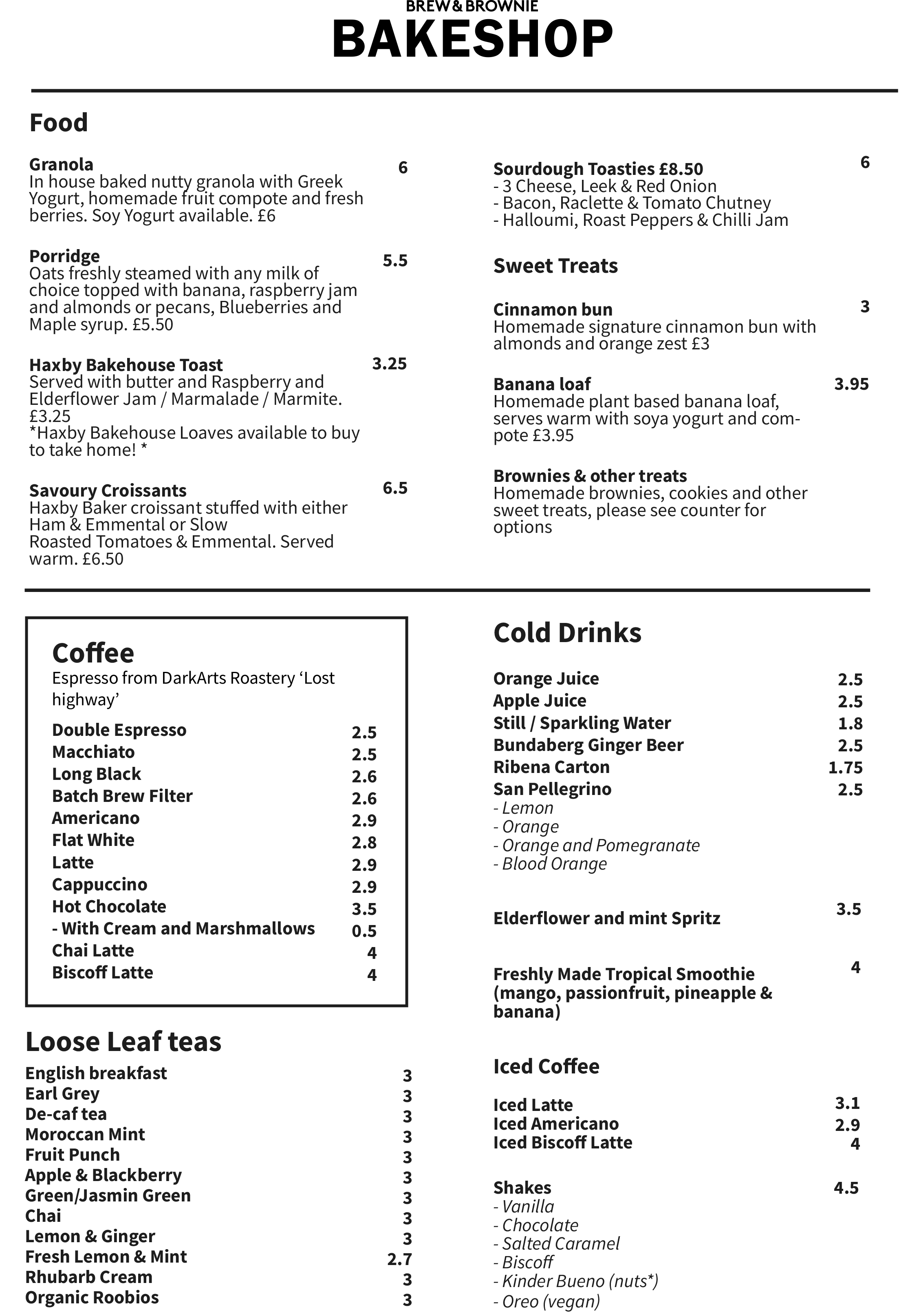 Bakeshop — Brew & Brownie