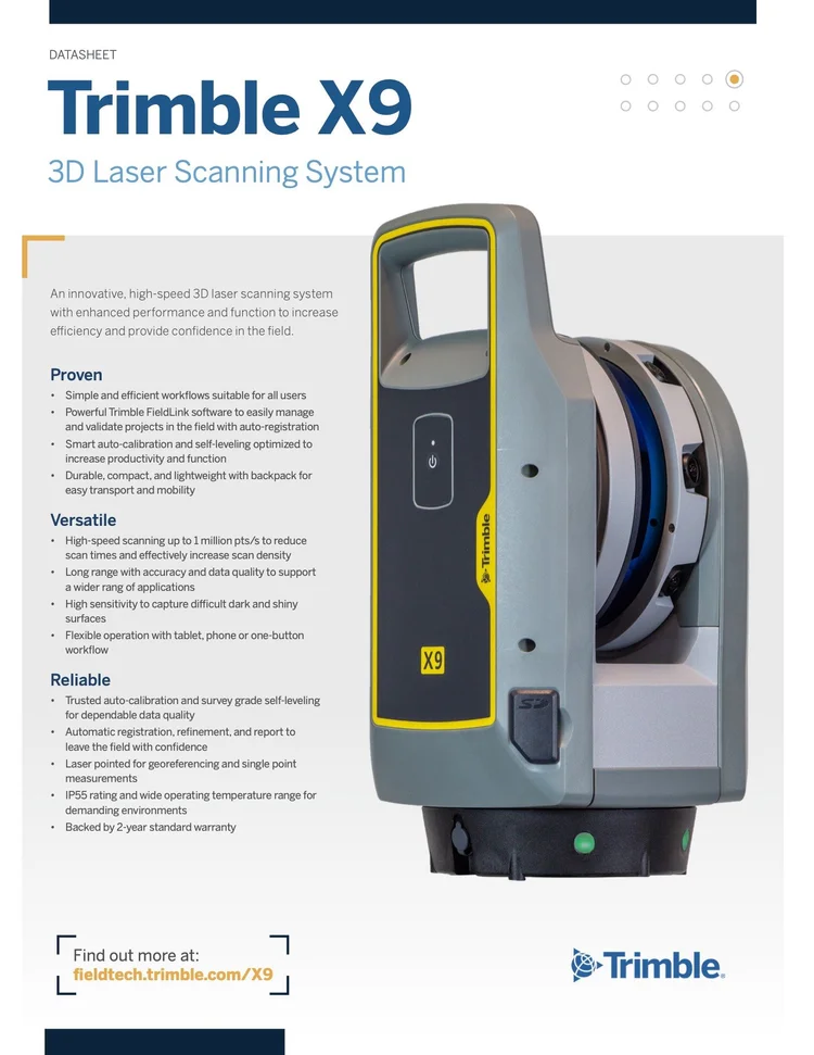 DATASHEET: Trimble X9 Scanner | BuildingPoint Scandinavia