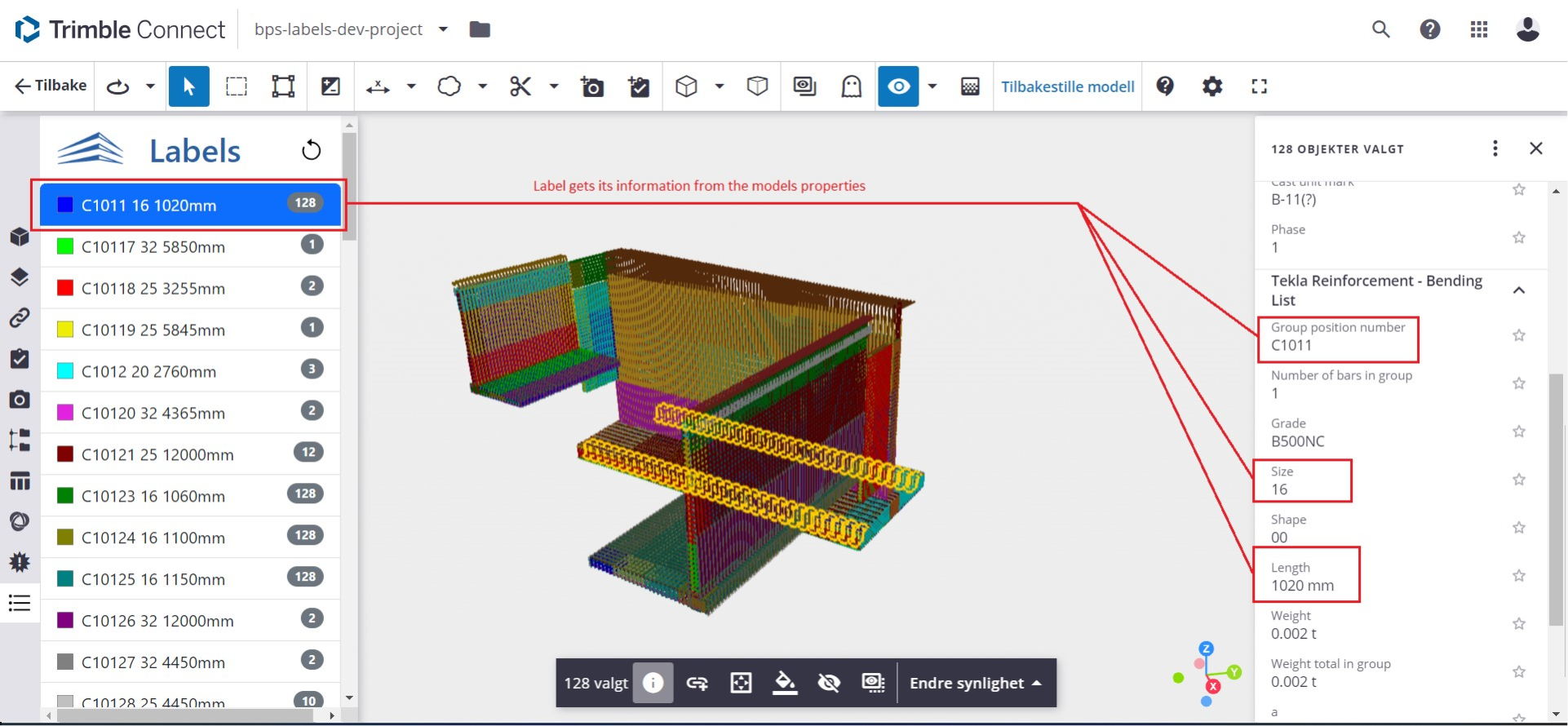Rebar Labels extension for Trimble Connect - version 2.0 out now ...