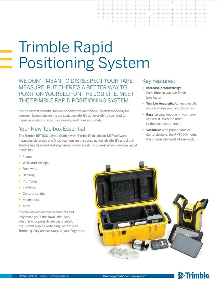 DATASHEET: Trimble RPT600 | BuildingPoint Scandinavia