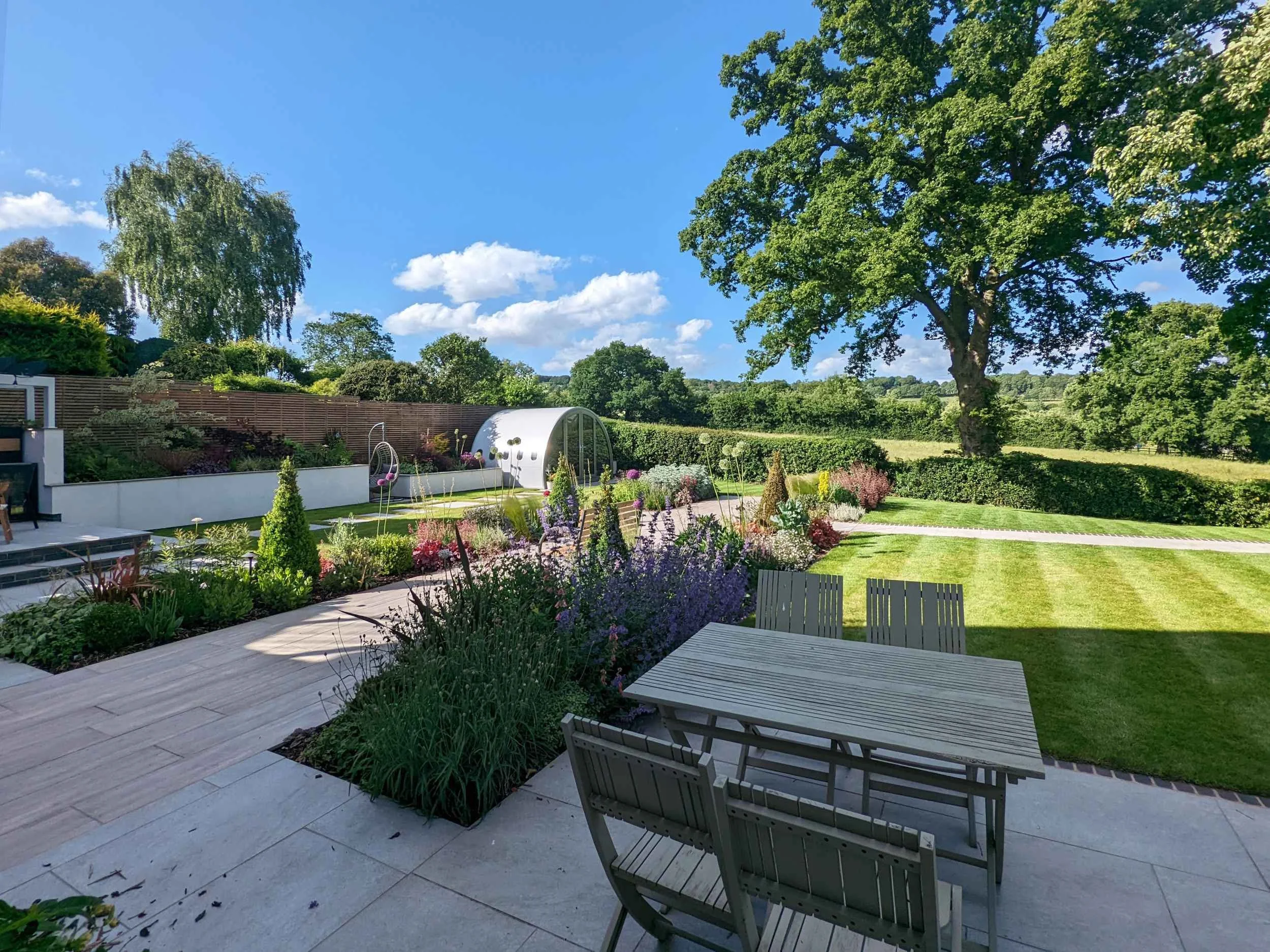 Contemporary terrace in a countryside setting — Bottle Kiln Design