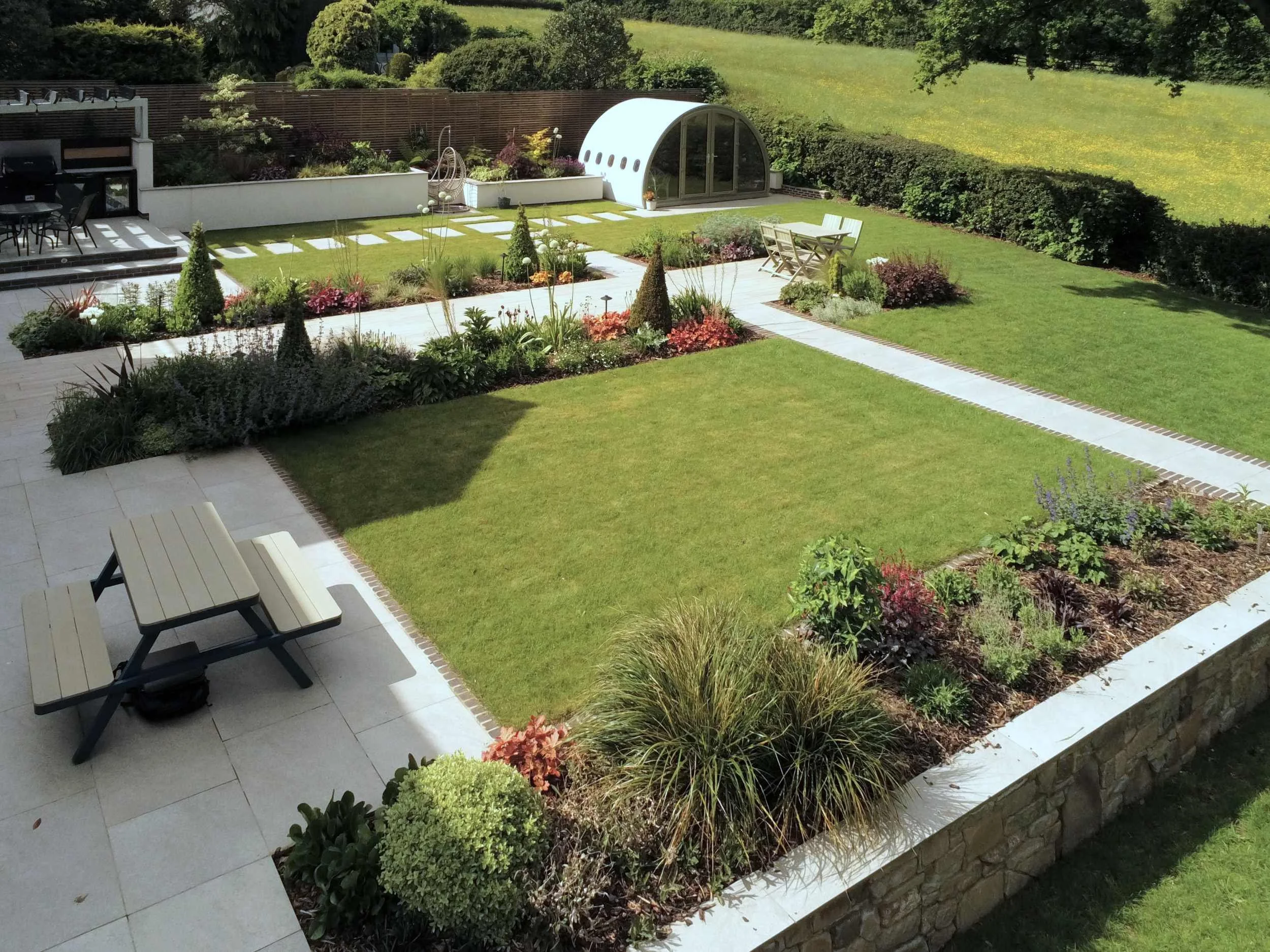 Contemporary terrace in a countryside setting — Bottle Kiln Design