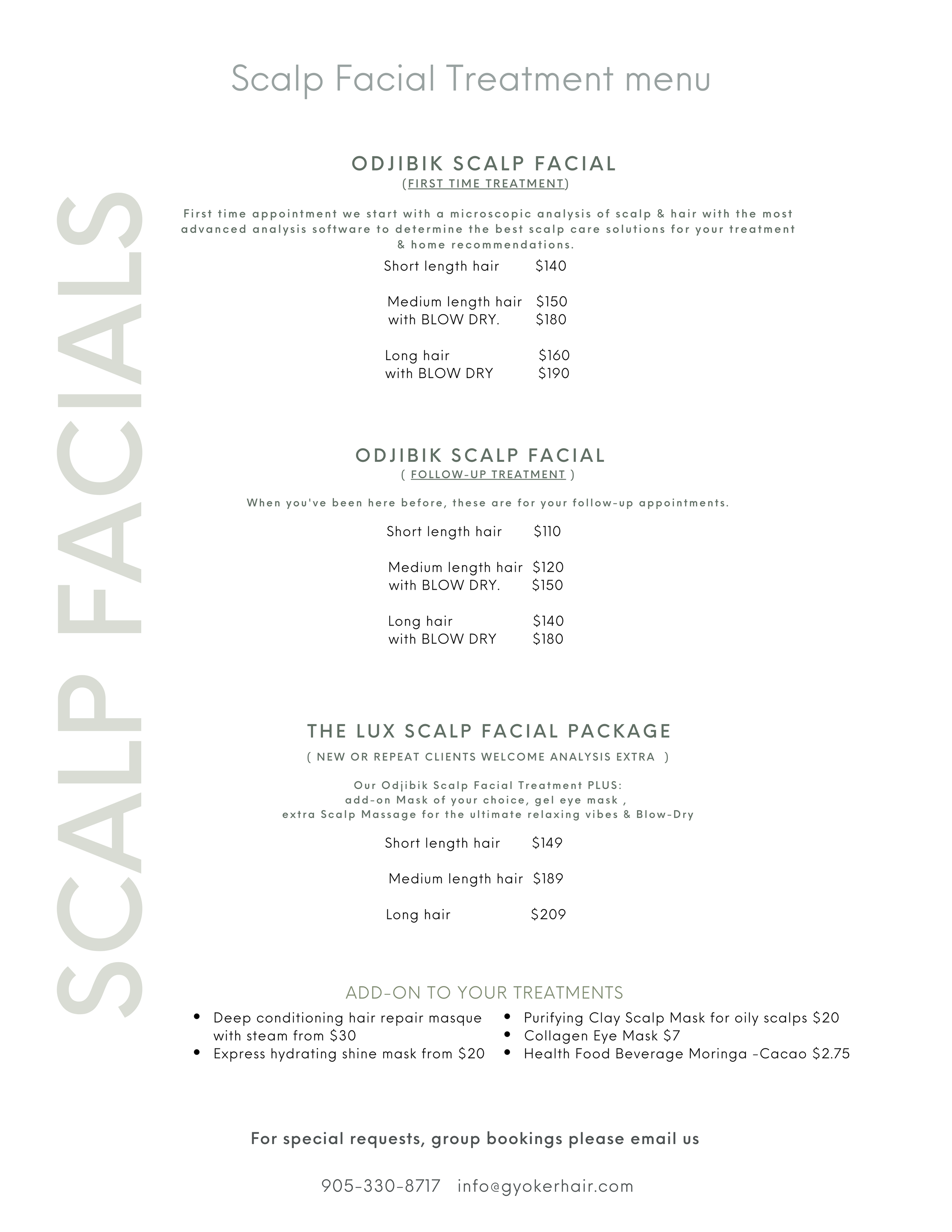 service menu — Gyoker Hair