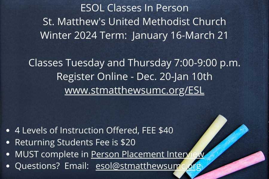 English as a Second Language (ESOL) — St Matthew's UMC