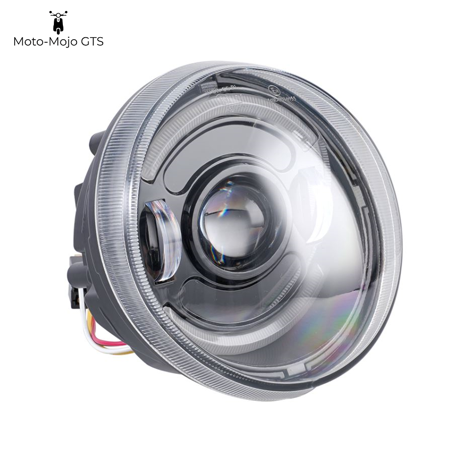 Vespa GTV LED Headlight with Half Halo Running light — moto-mojo gts