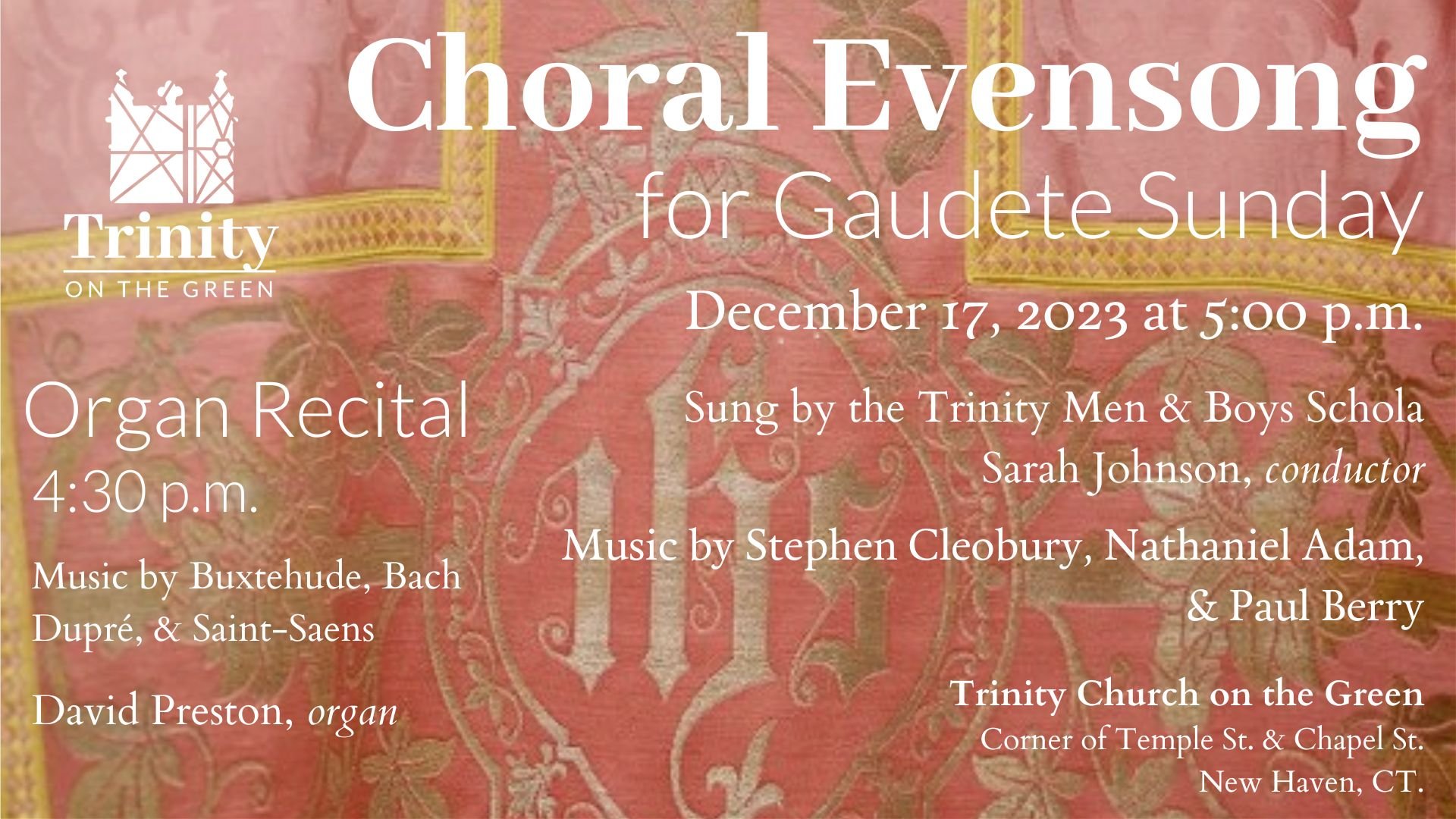 This Sunday: Choral Evensong — Trinity on the Green