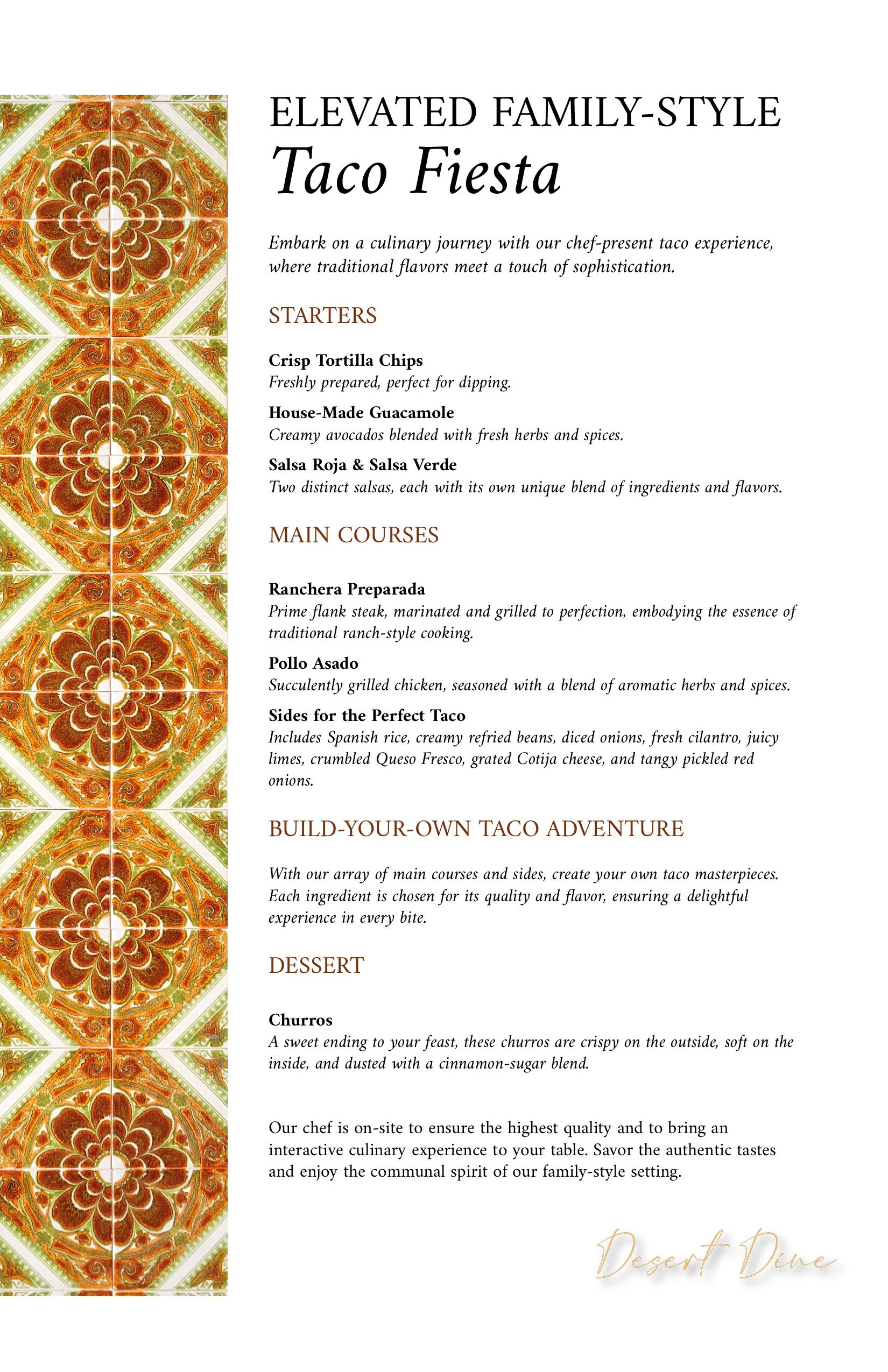 Menus — Desert Dine Catering Palm Springs Desert Dine Catering