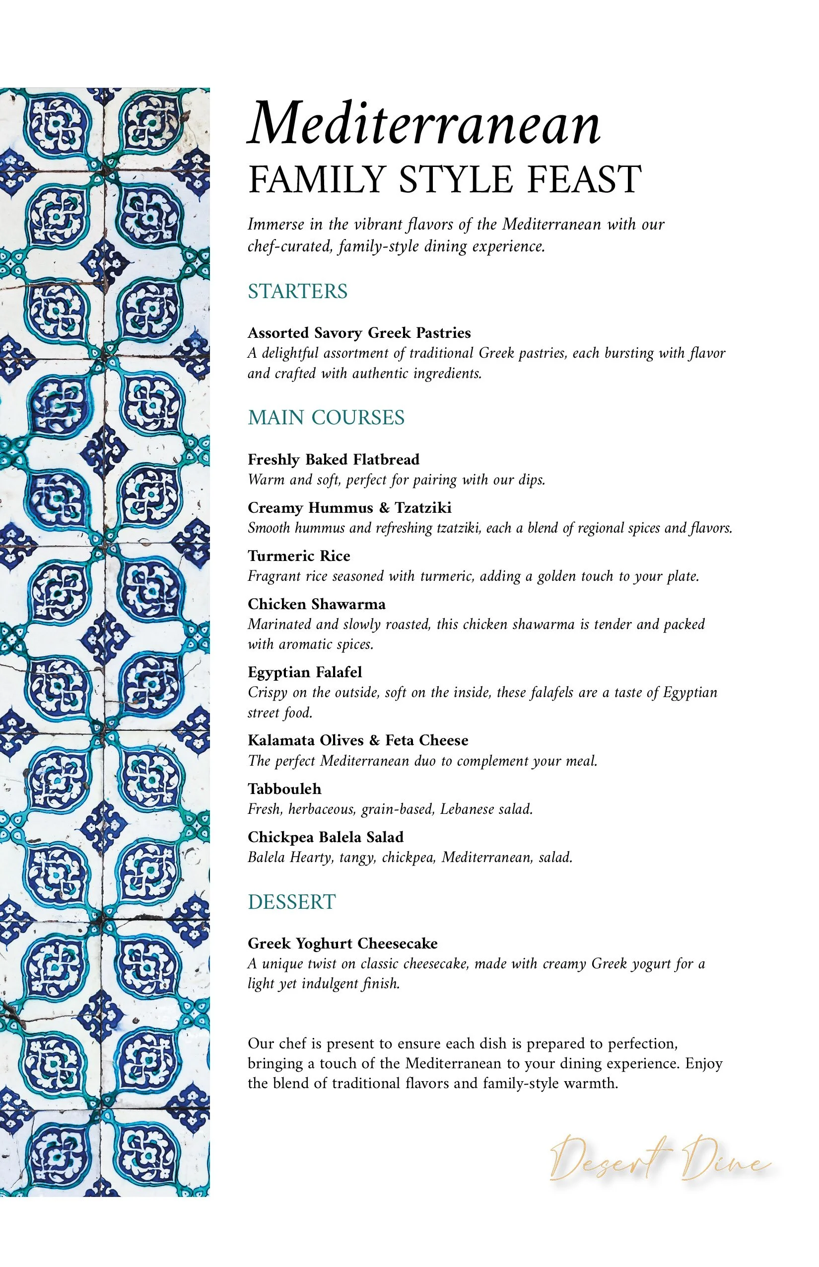 Menus — Desert Dine Catering Palm Springs Desert Dine Catering