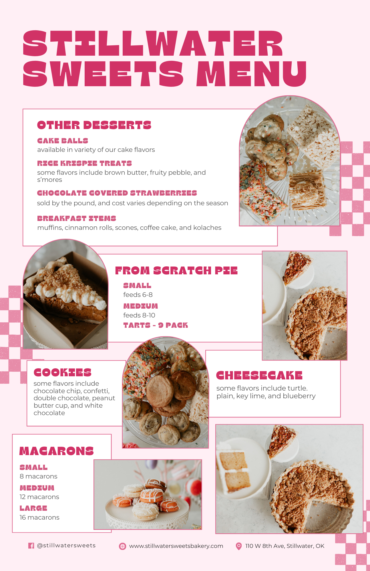 menus — Stillwater Sweets Bakery