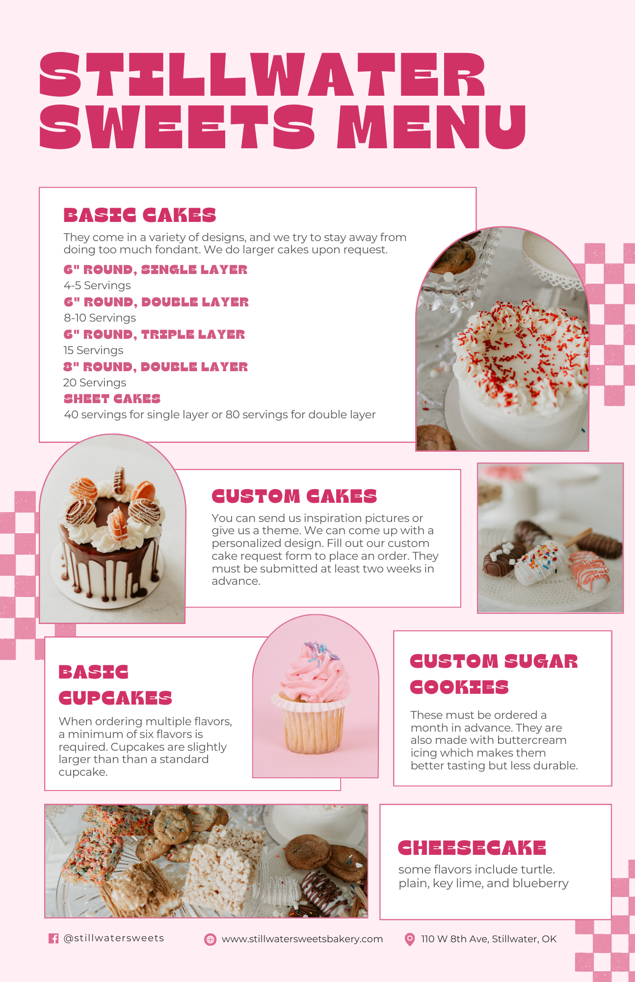 menus — Stillwater Sweets Bakery