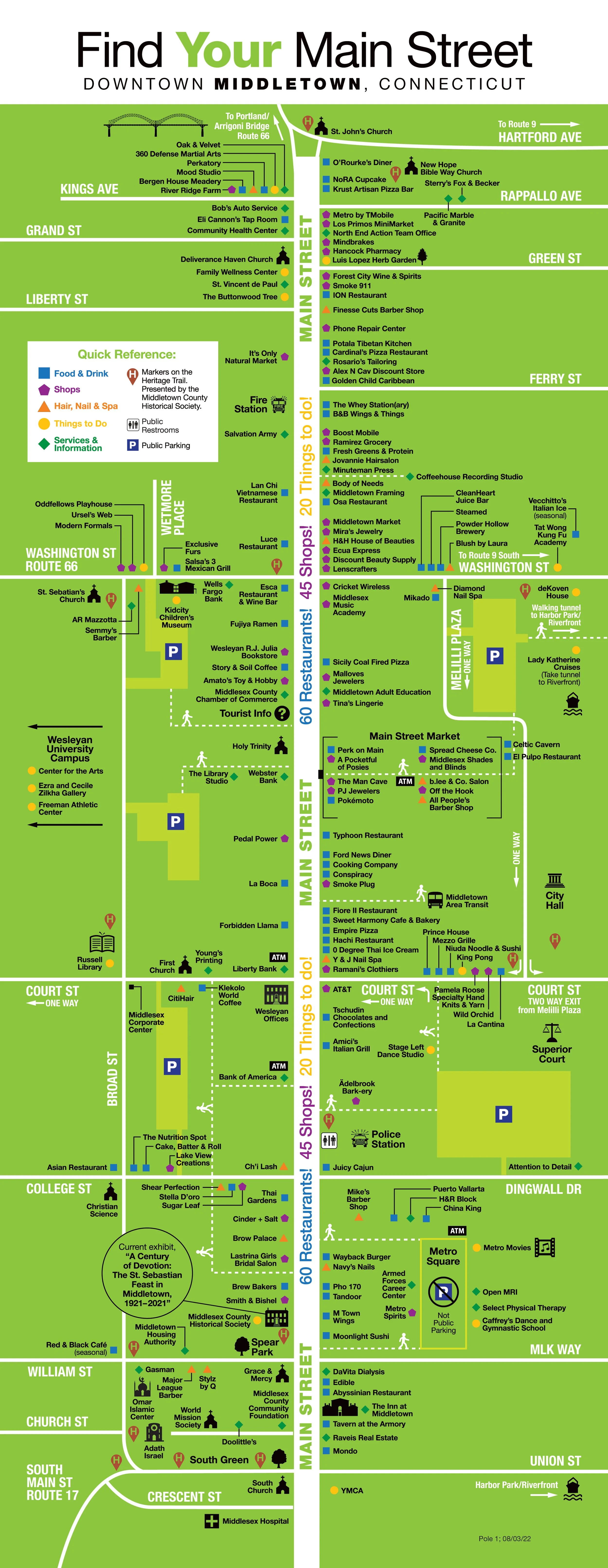 Strolling Main Street Map — Downtown Middletown