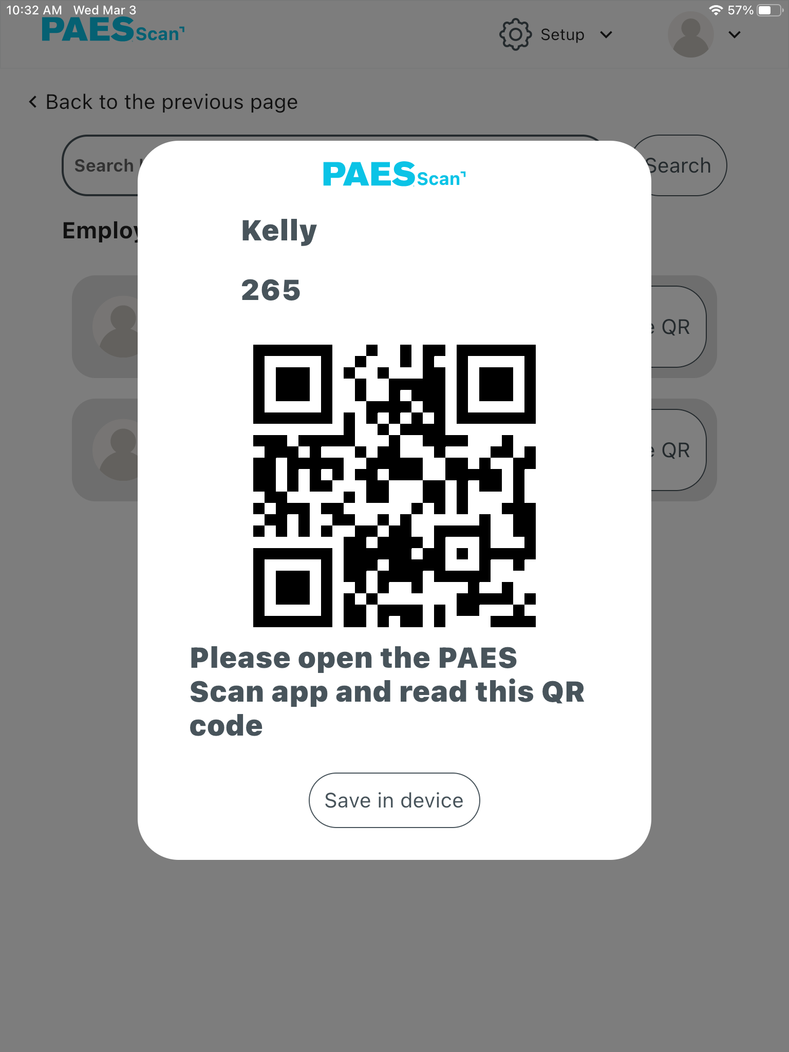 PAES Scan QR Code Landing Page — PAES Author