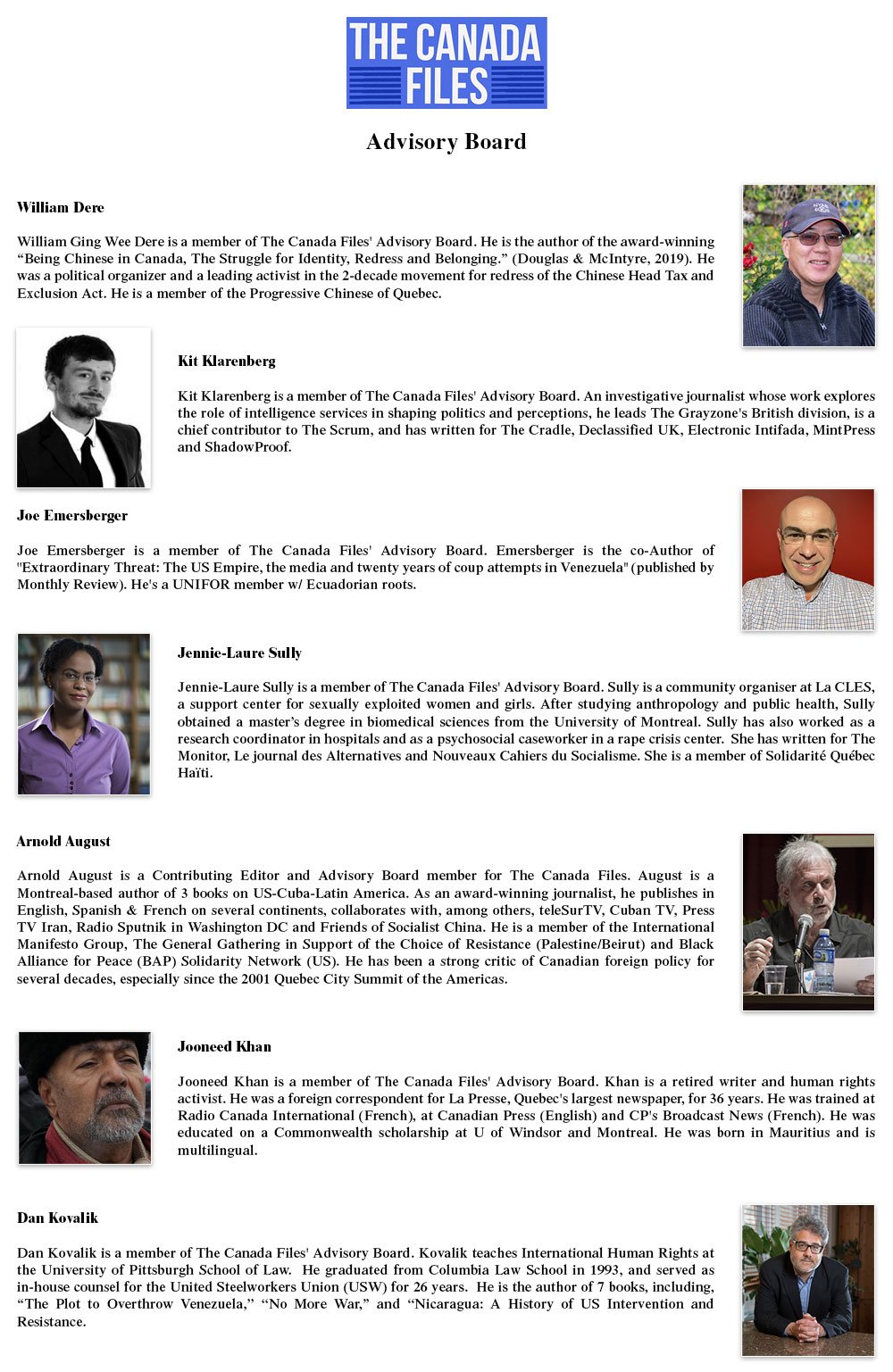 The Canada Files launches an Advisory Board — The Canada Files