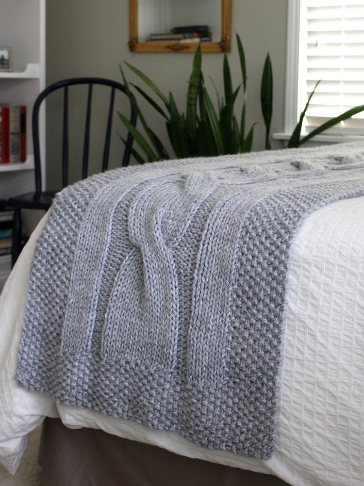 Cozy Chunky Cable Bed Runner Knitting Pattern for Super Bulky Yarn ...