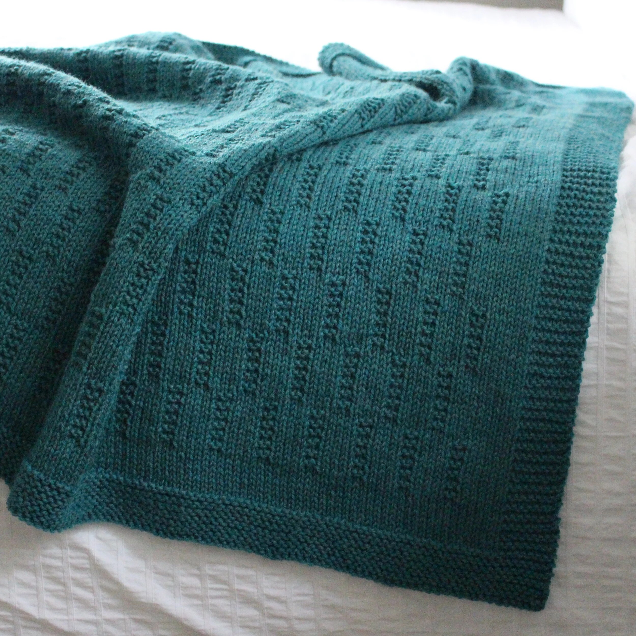 Classic Blanket Knitting Pattern for Worsted Yarn - Baby / Throw ...