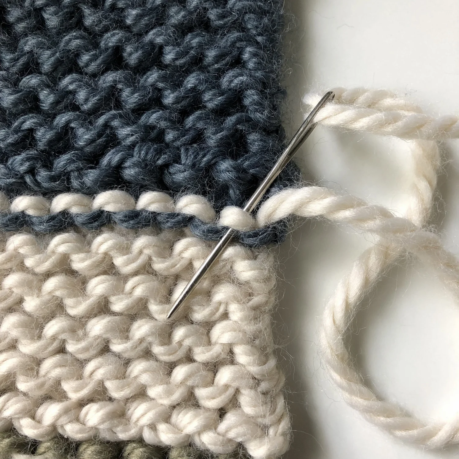 Knitting Tutorial: How Weave In Ends on Back of Garter Stitch — Fifty ...