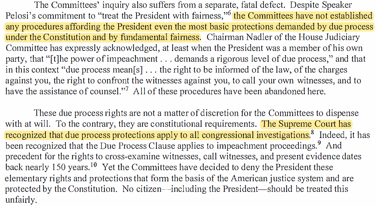 White House Letter on Impeachment Inquiry (Part the First ...