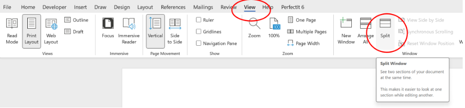 Using Word split screen — Suzanne Arnold