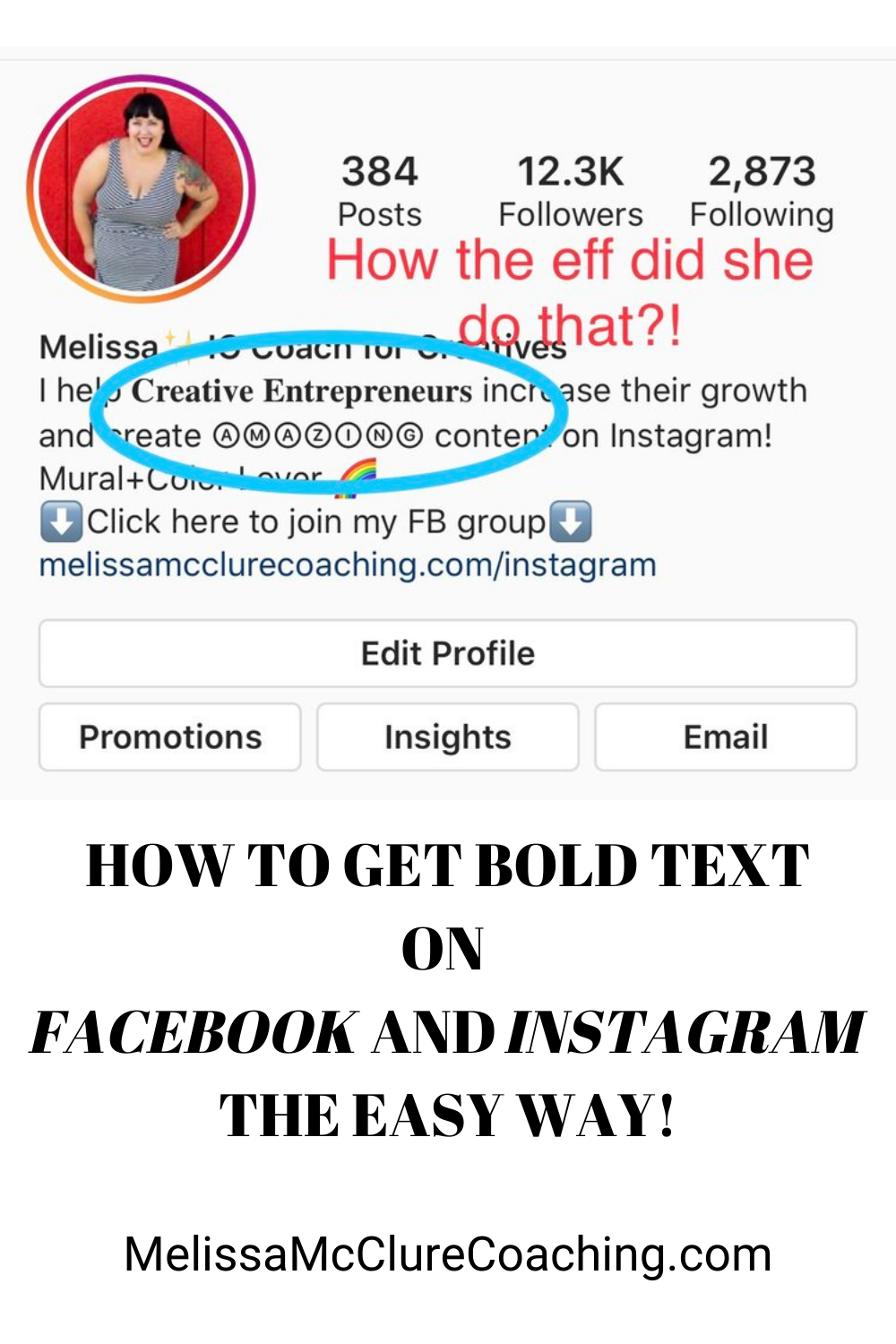 How to get BOLD text on Facebook and Instagram the easy way! — Melissa ...