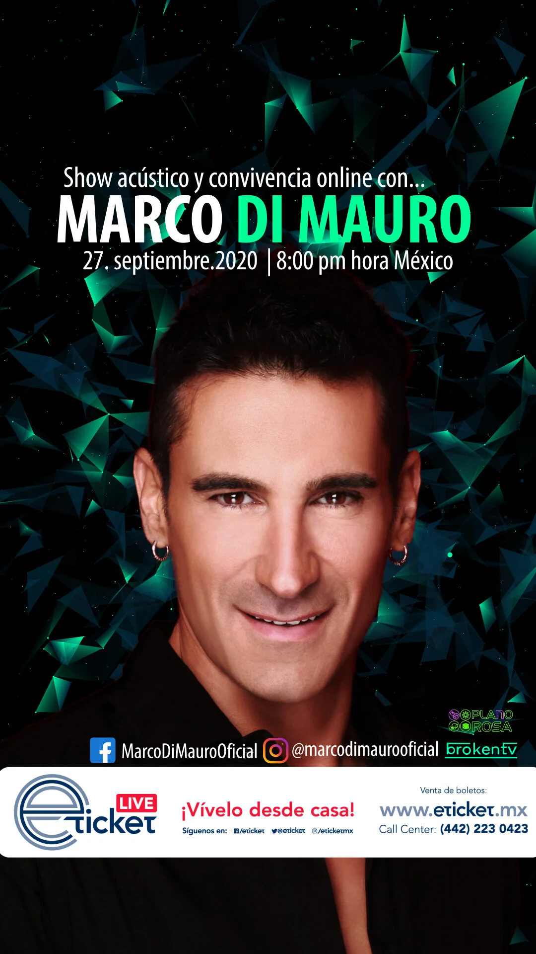 Marco Di Mauro, hará su primer concierto virtual