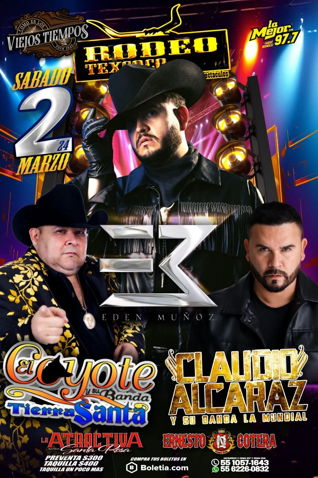 Edén Muñoz, El Coyote y Claudio Alcaraz llegan al Rodeo Texcoco