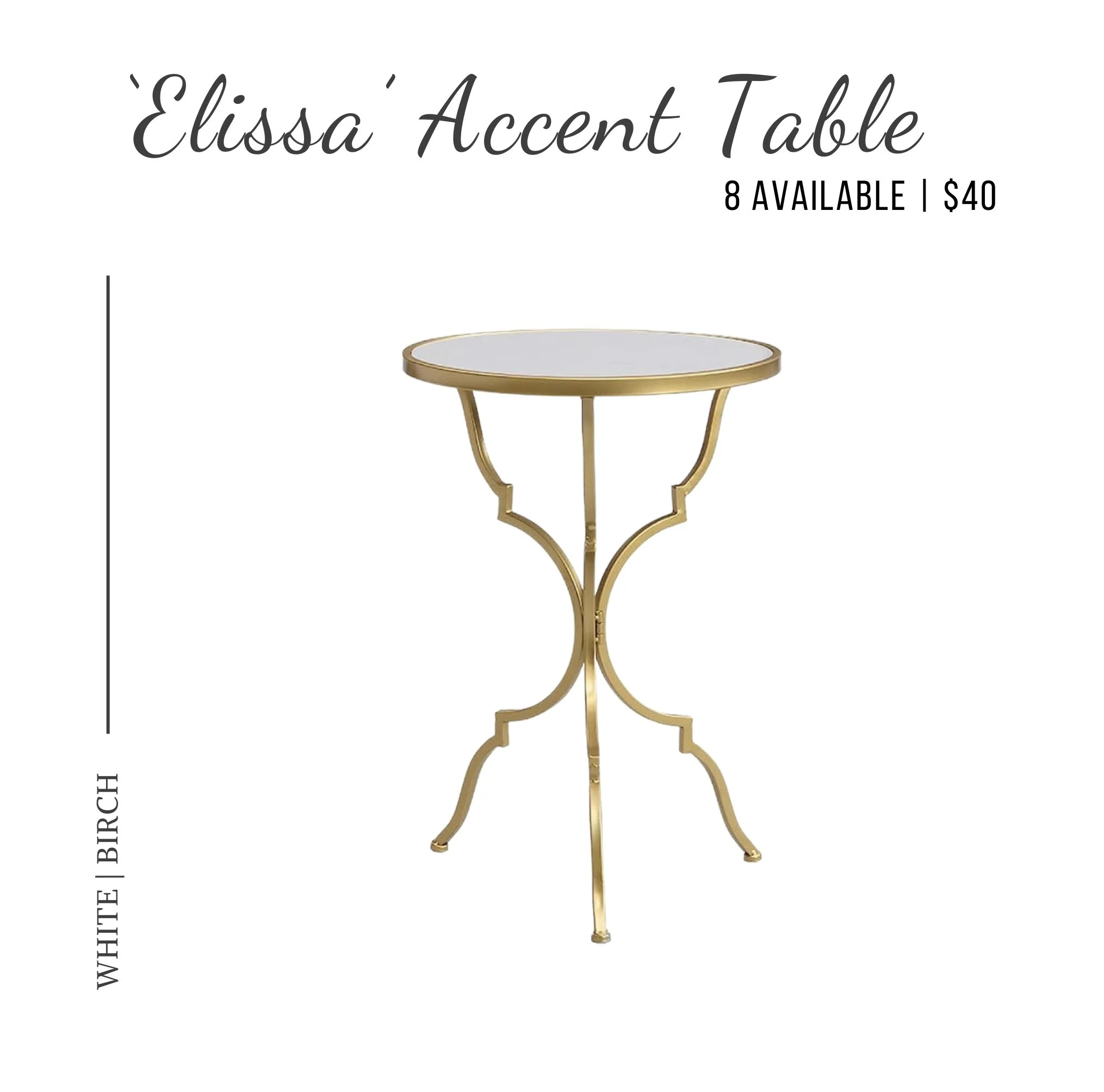 Tables — White Birch Rentals