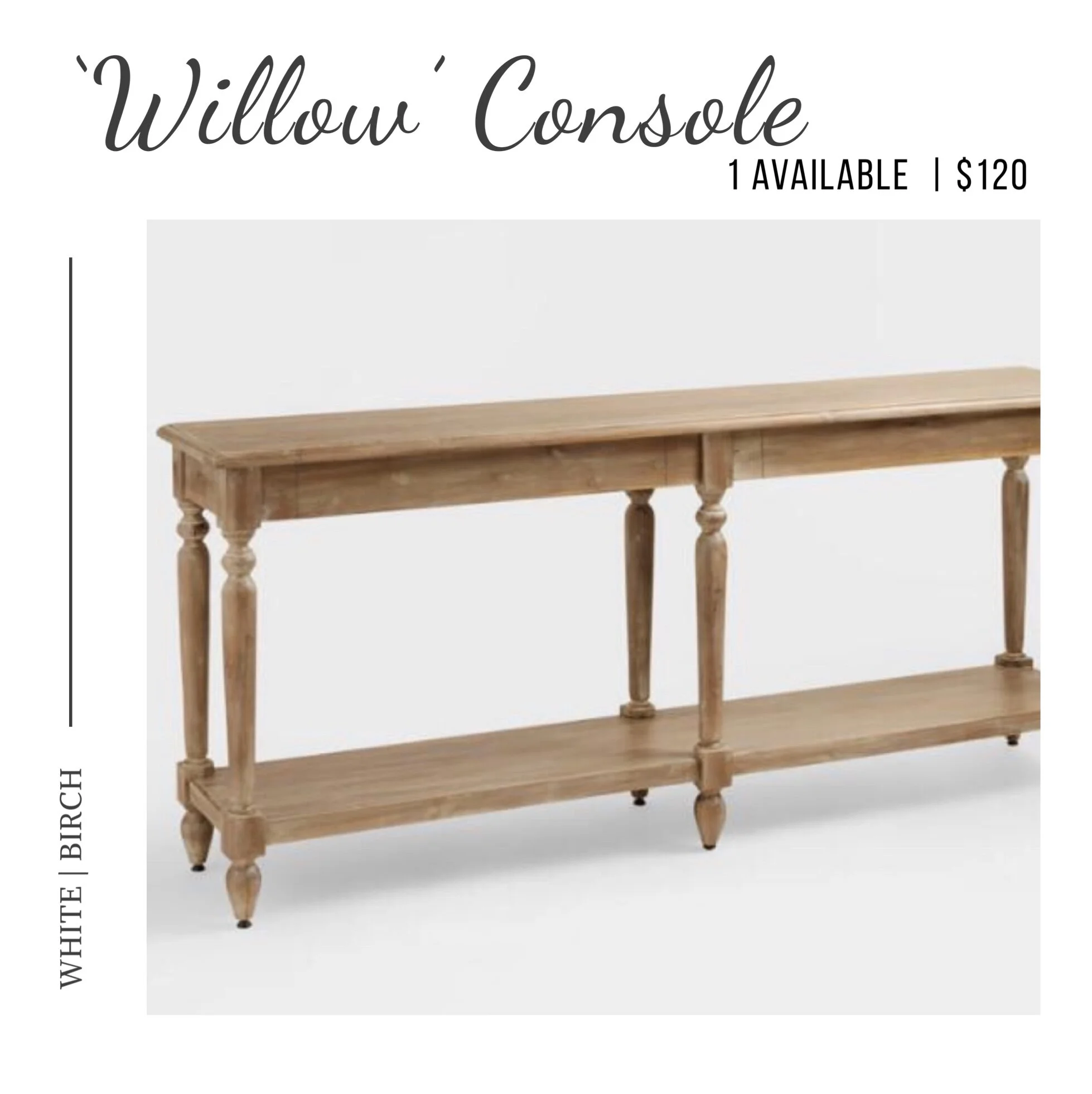 Tables — White Birch Rentals