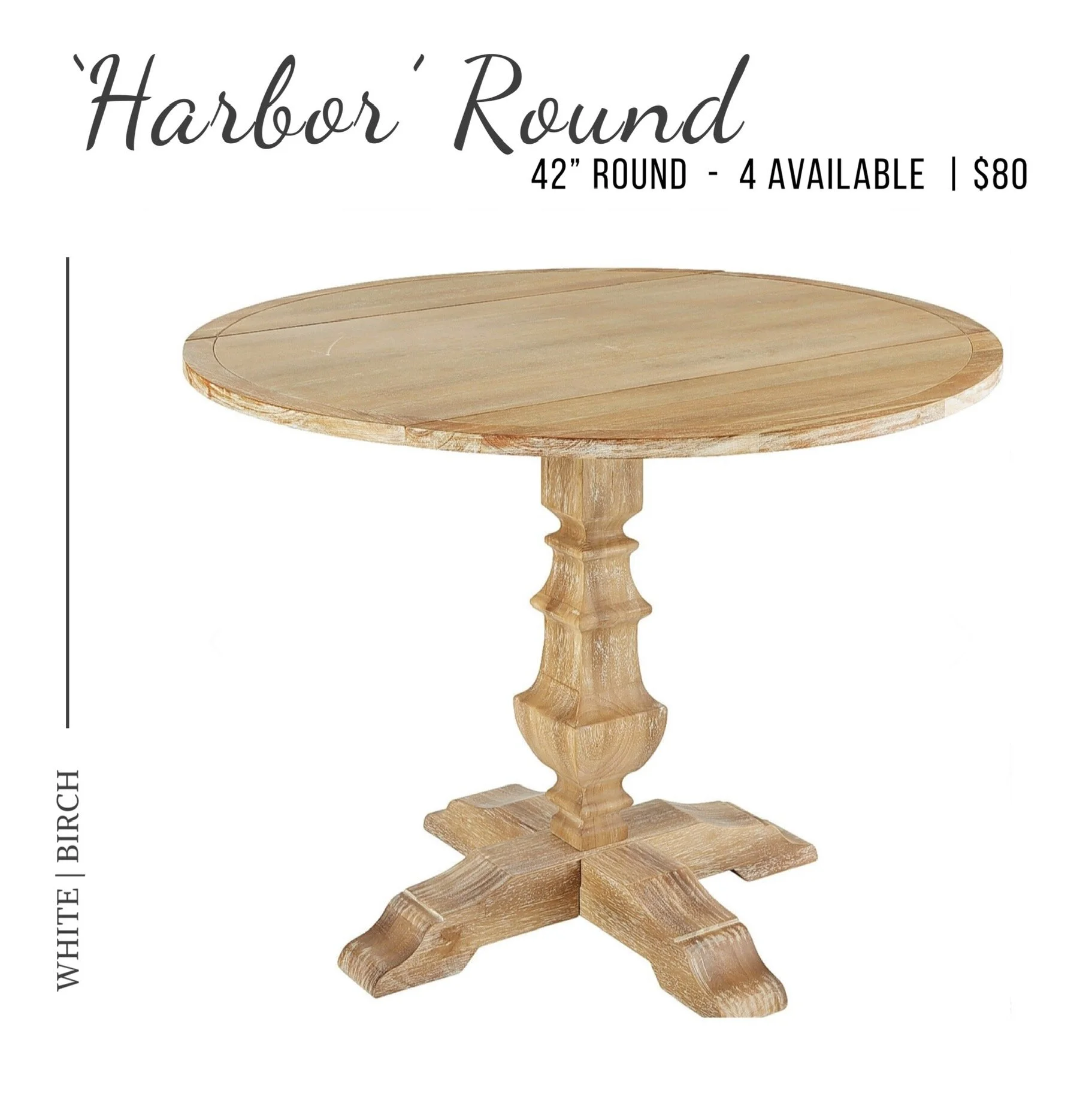 Tables — White Birch Rentals