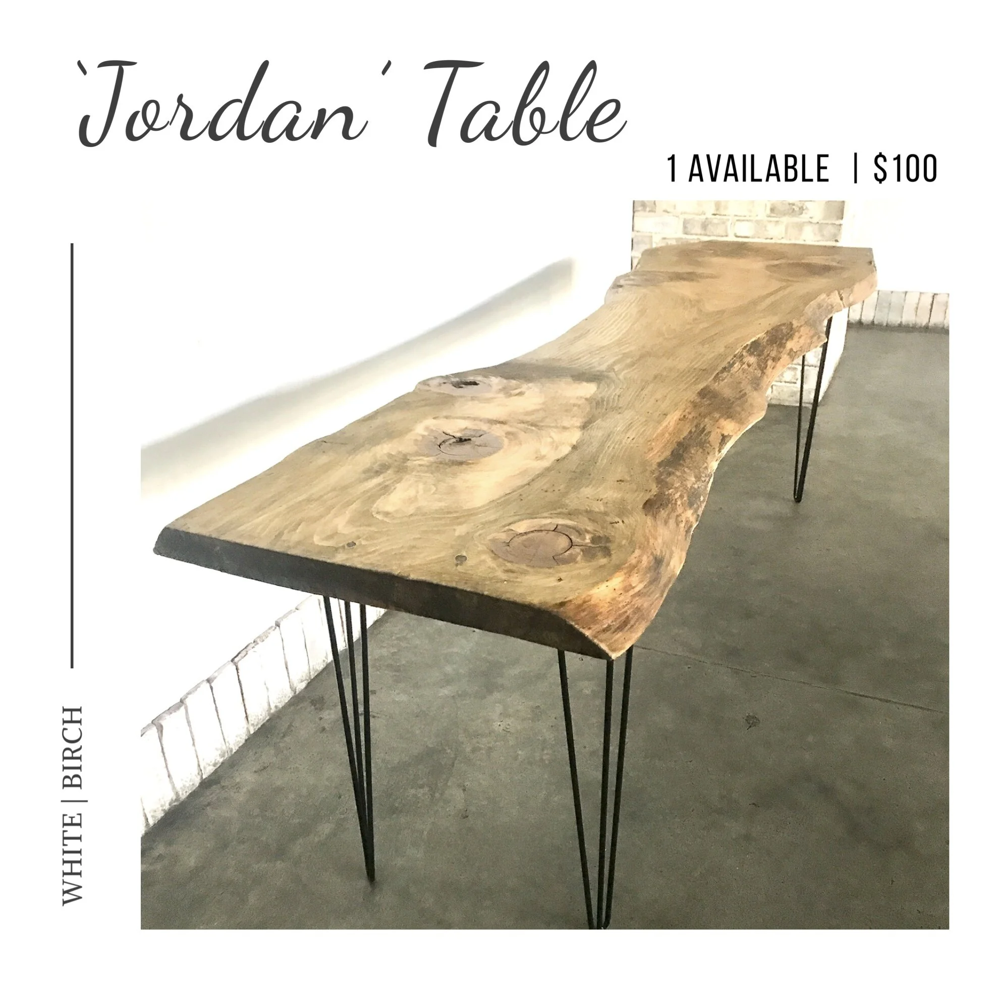 Tables — White Birch Rentals
