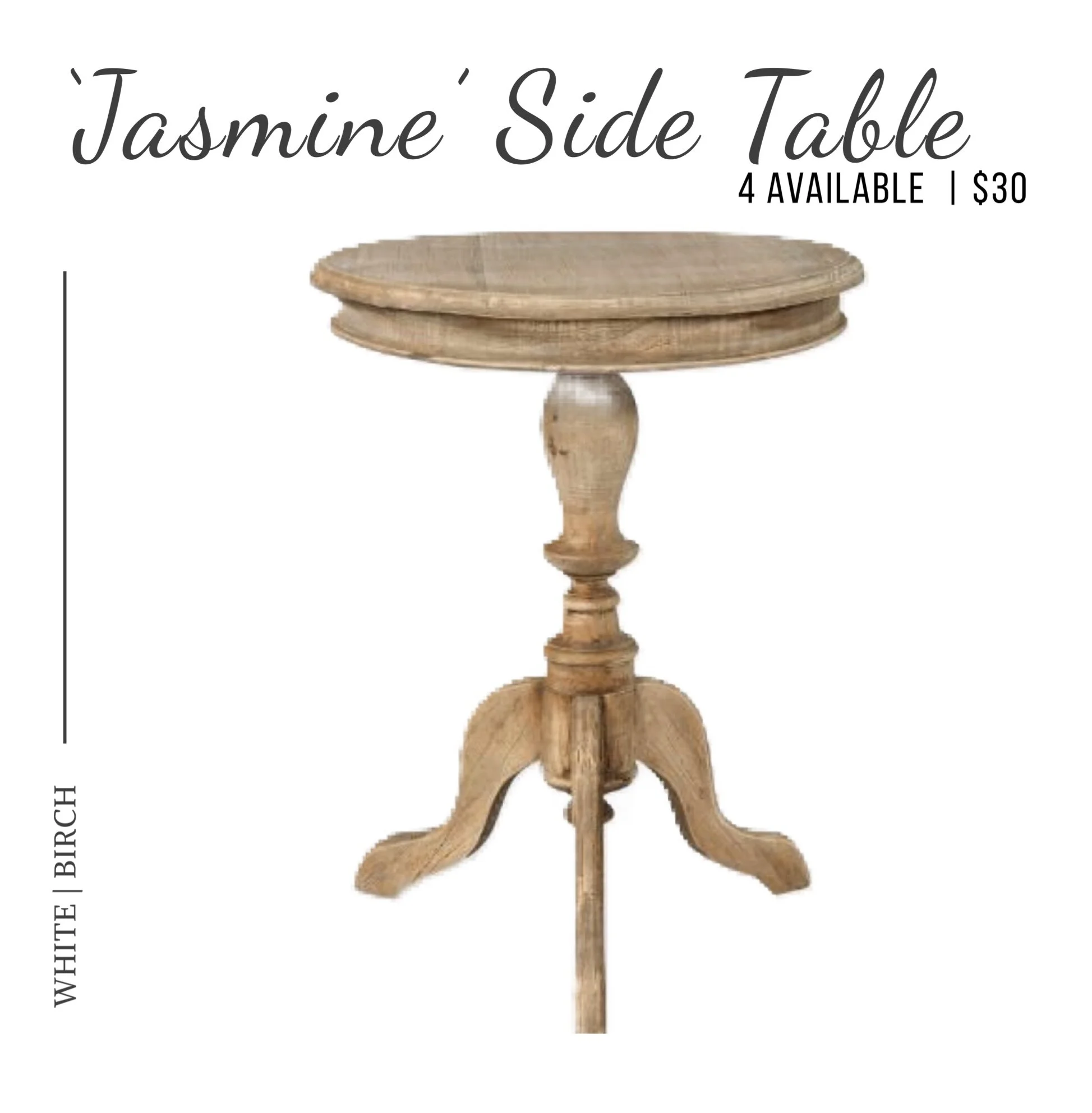 Tables — White Birch Rentals