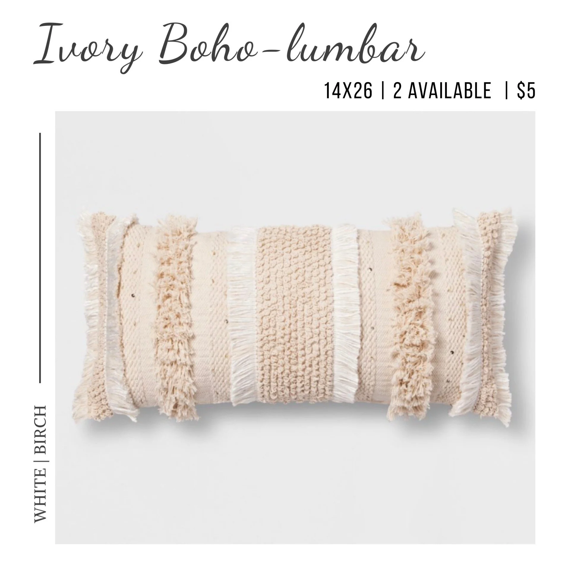 Pillows & Poufs — White Birch Rentals