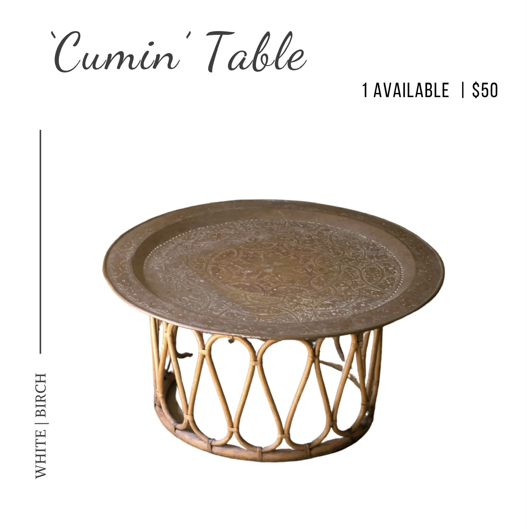 Tables — White Birch Rentals