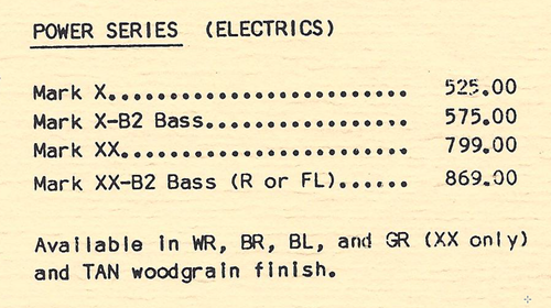 POWER SERIES Mark X Basses - three piece neck through, two octave ...