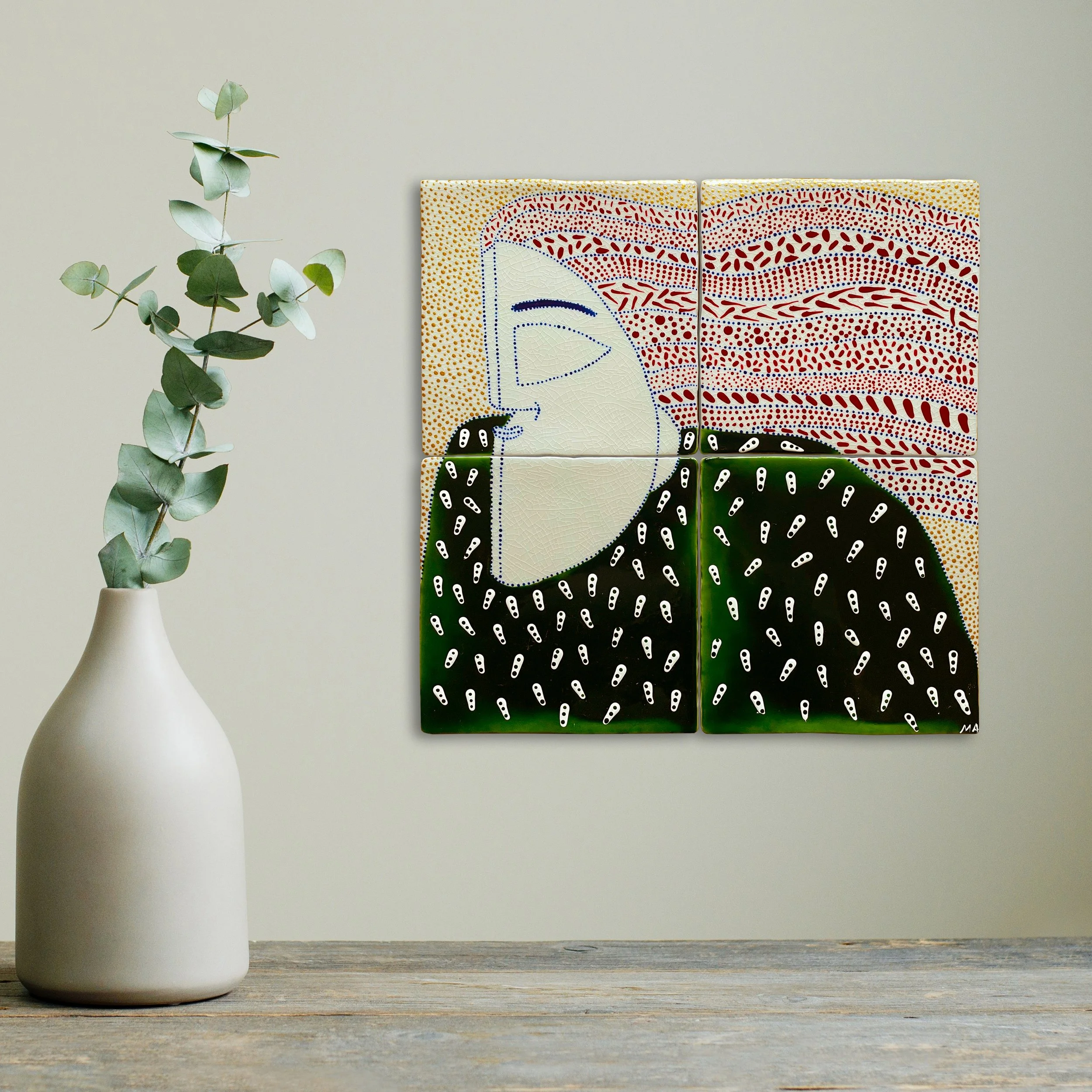 myra hand painted ceramic tiles and paintings