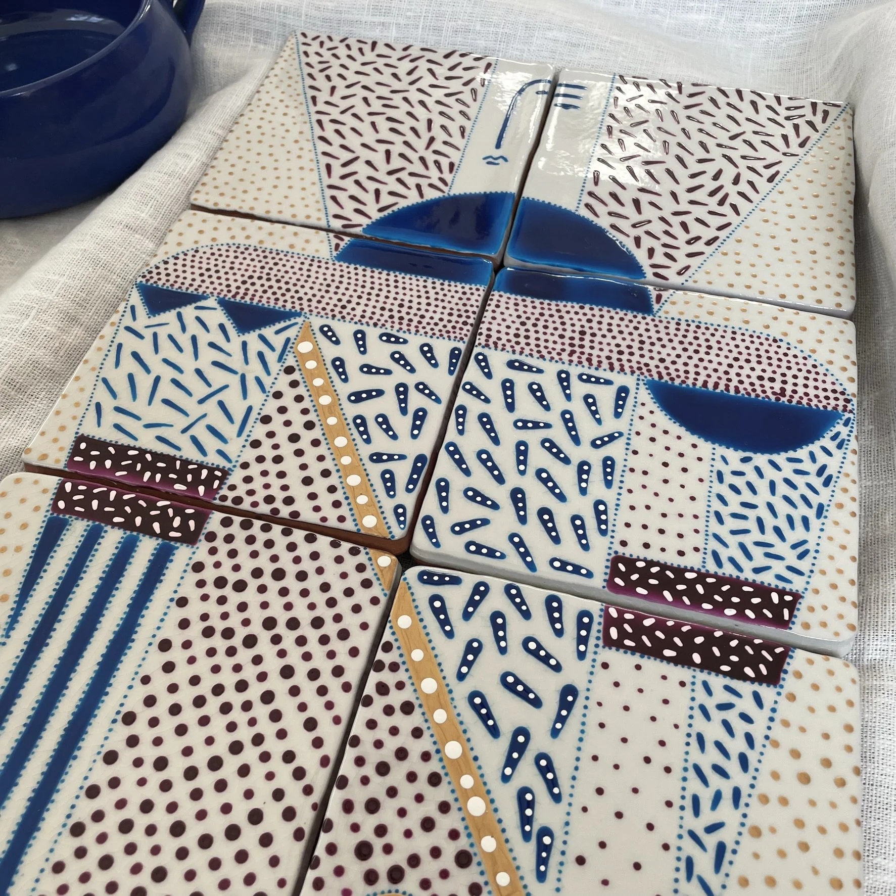 myra hand painted ceramic tiles and paintings